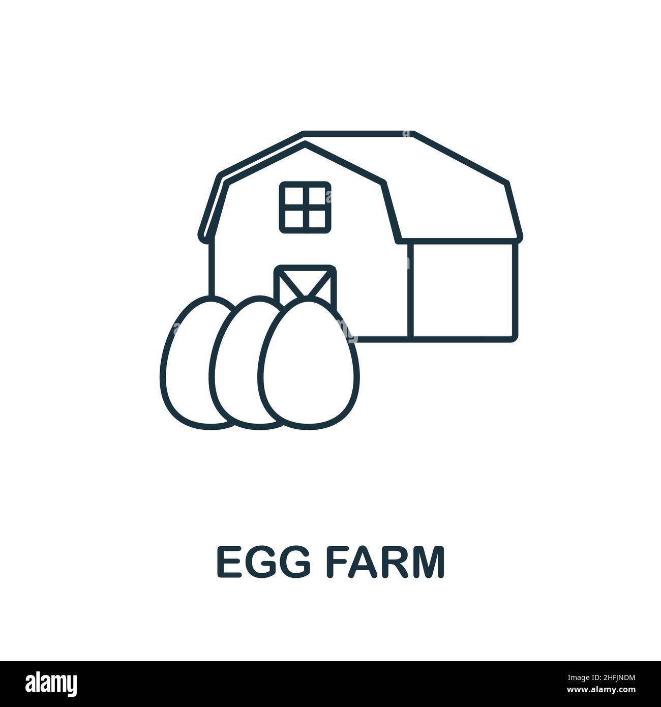 Egg Farm icon. Line element from farming collection. Linear Egg Farm ...