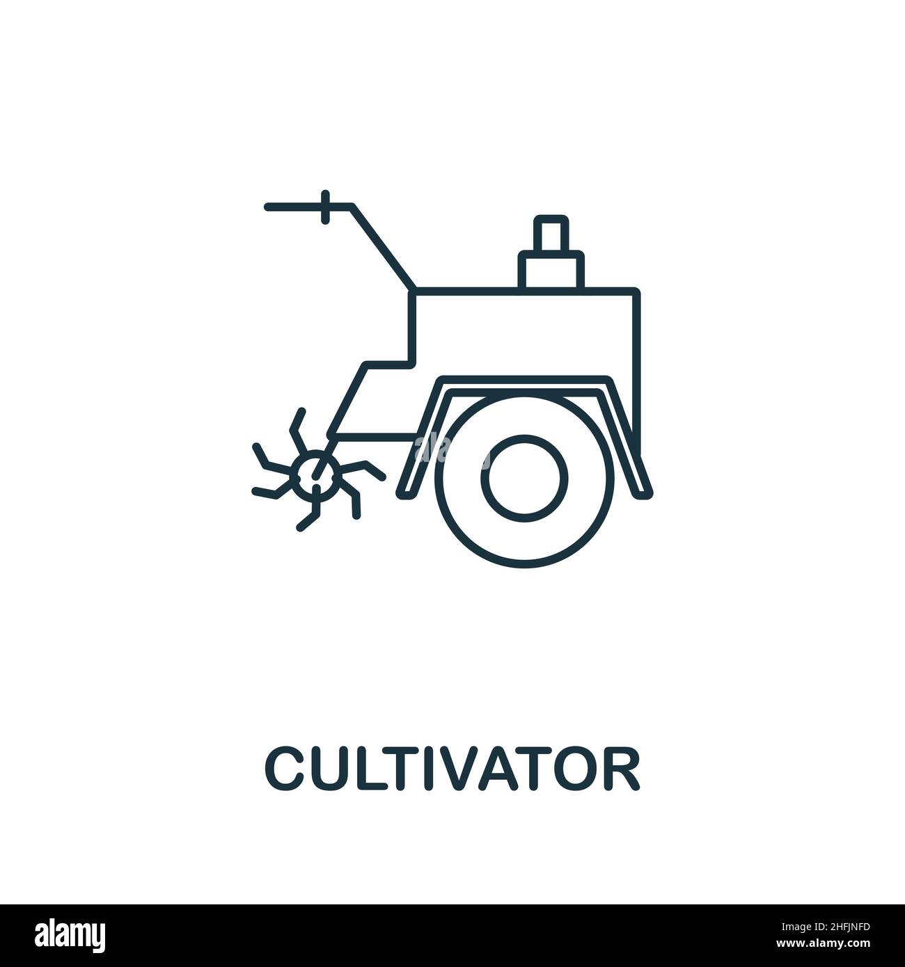 Cultivator icon. Line element from farming collection. Linear ...