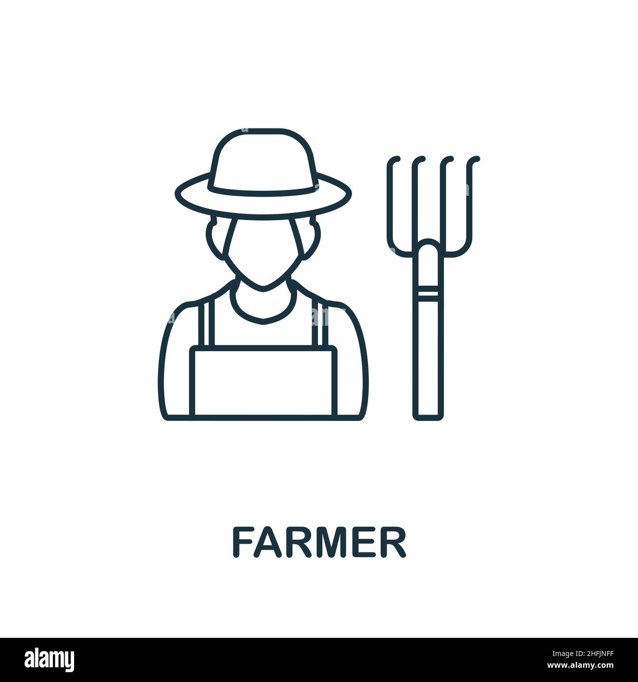 Farmer icon. Line element from farming collection. Linear Farmer icon ...