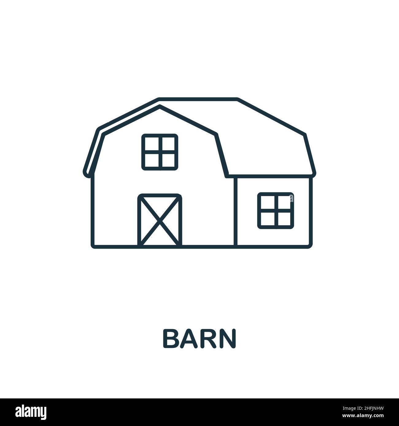 Barn icon. Line element from farming collection. Linear Barn icon sign ...