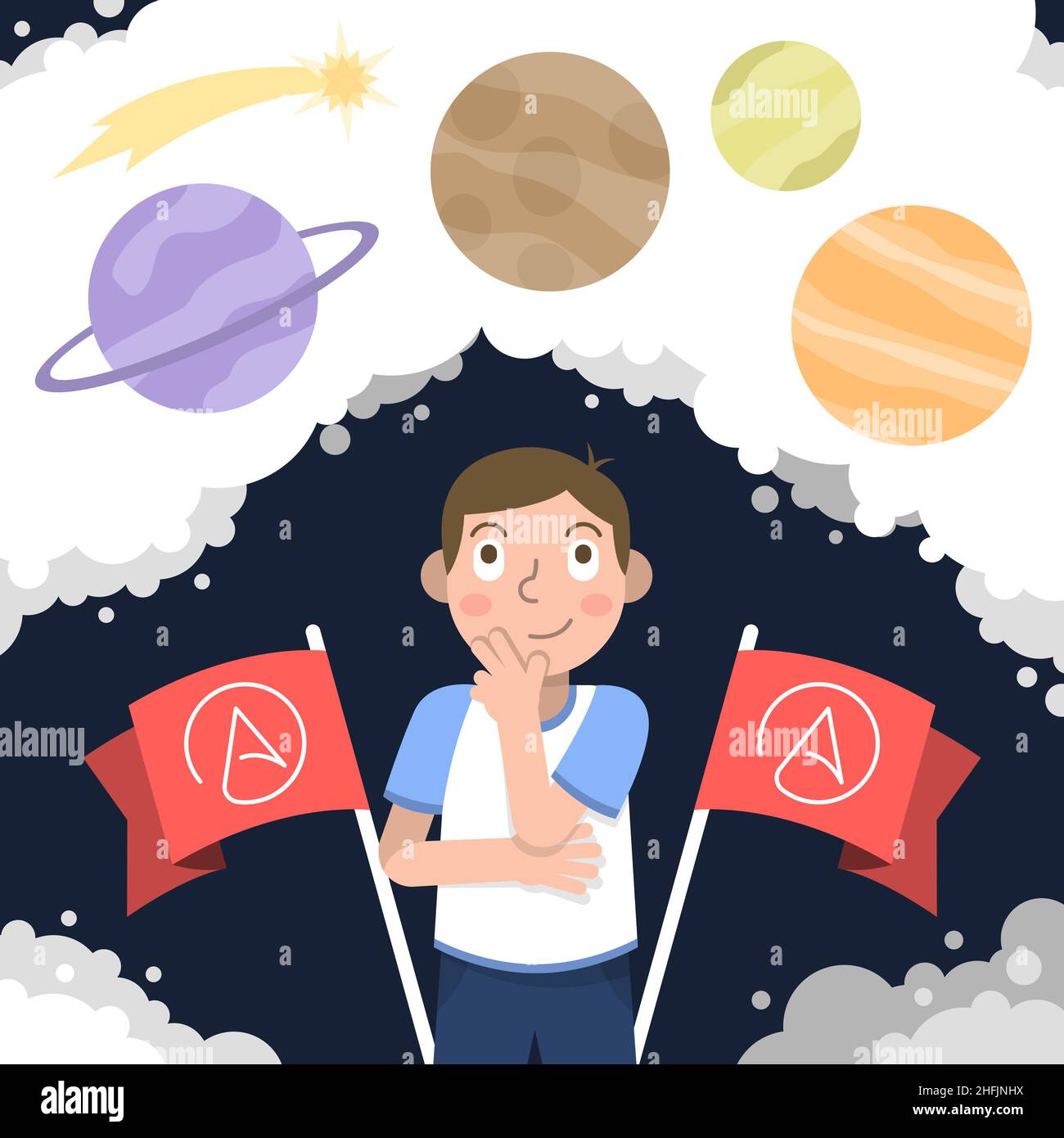 Flat design atheism illustration Vector illustration Stock Vector Image ...