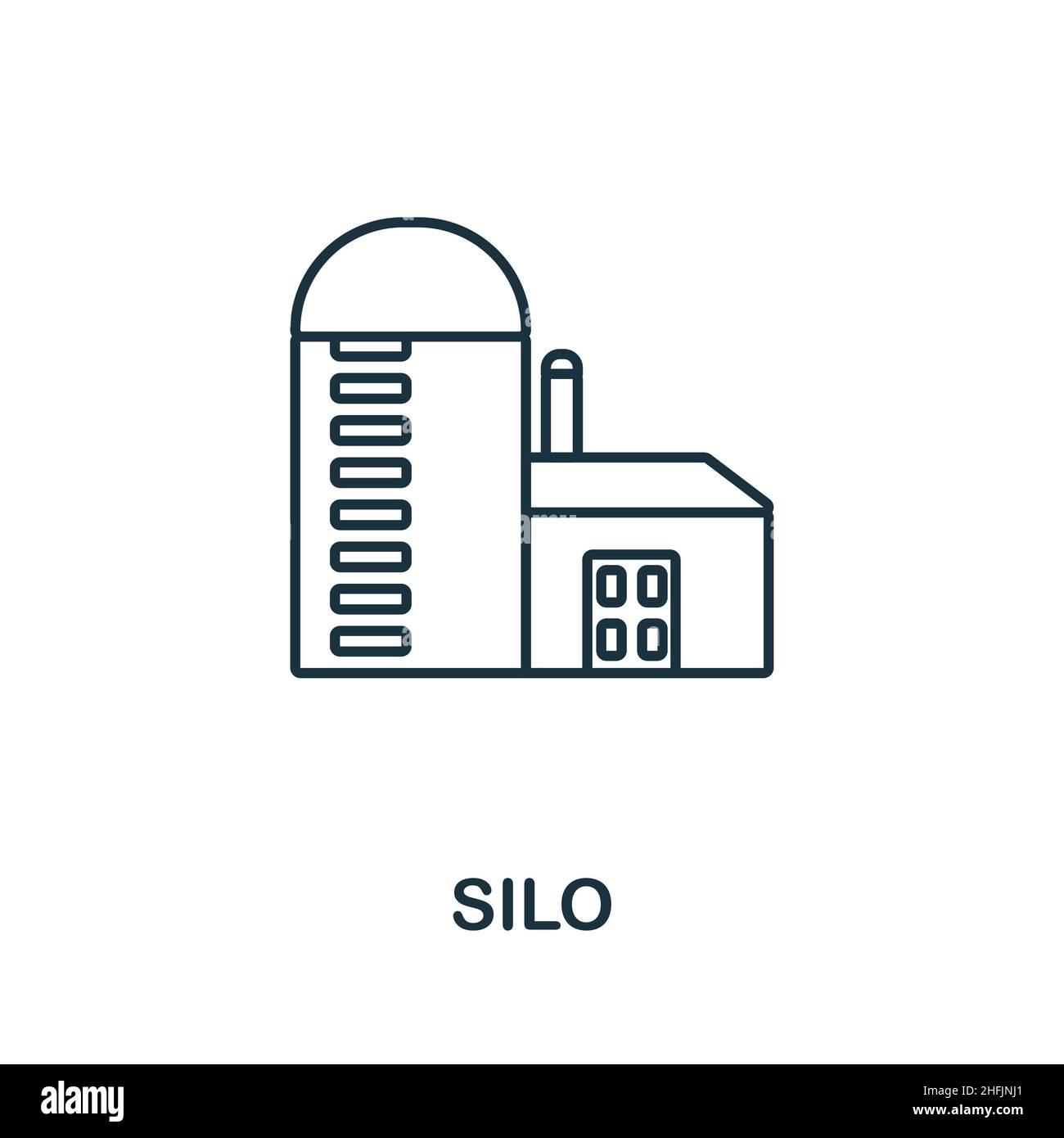 Silo icon. Line element from farming collection. Linear Silo icon sign ...