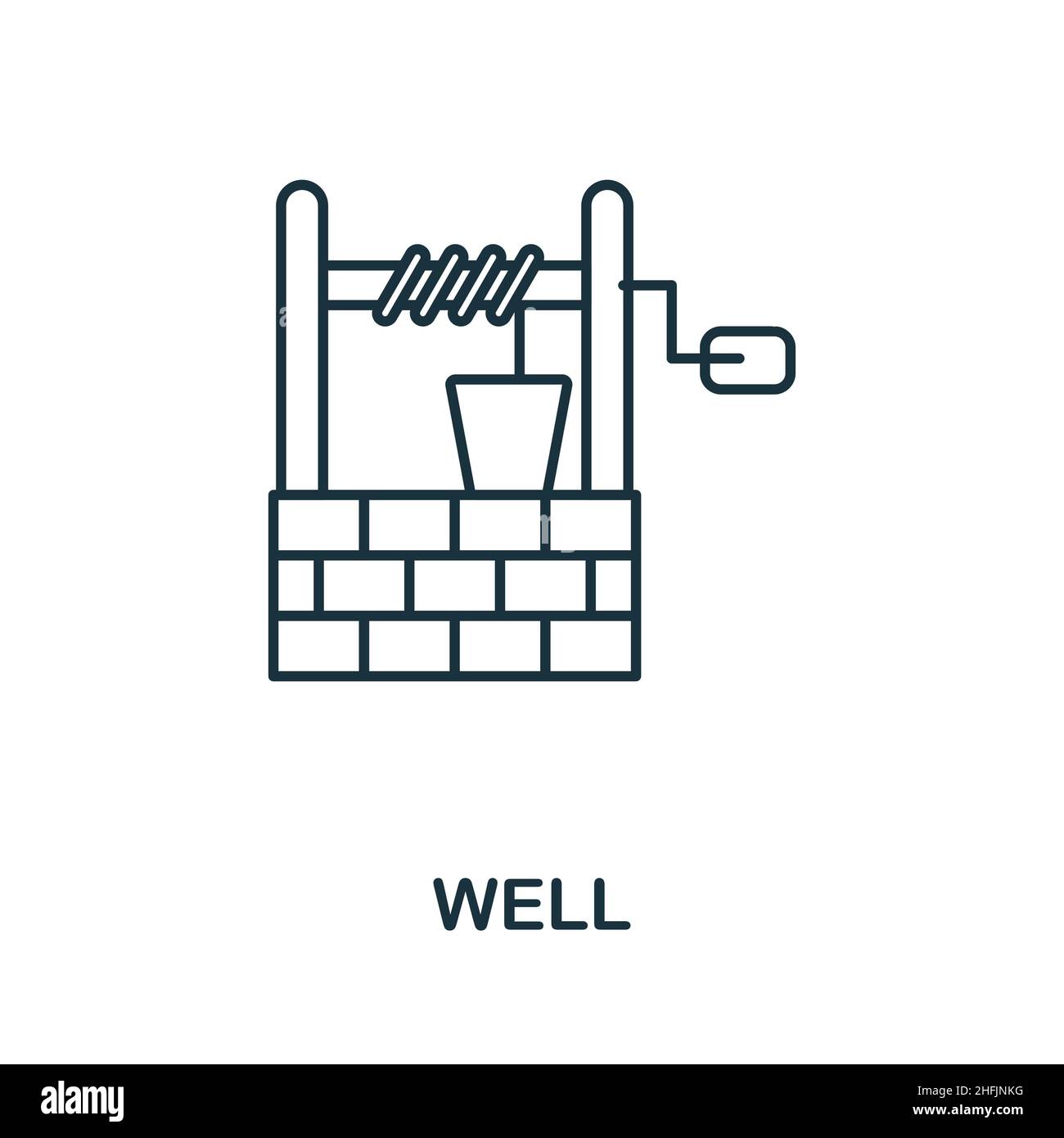 Well icon. Line element from farming collection. Linear Well icon sign ...