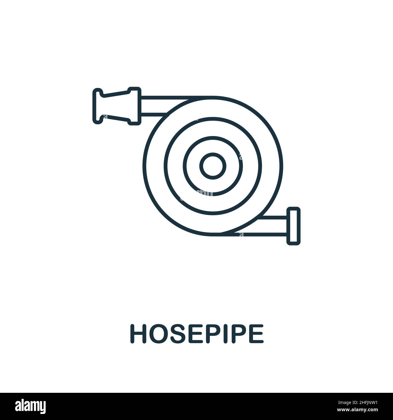 Hosepipe icon. Line element from farming collection. Linear Hosepipe ...