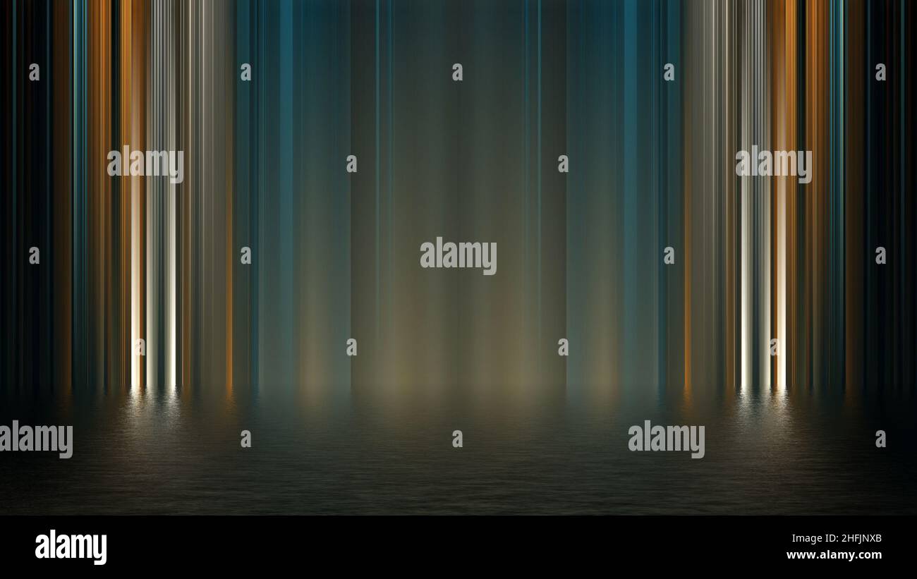 Futuristic showcase concept empty show scene Abstract geometric glow ...