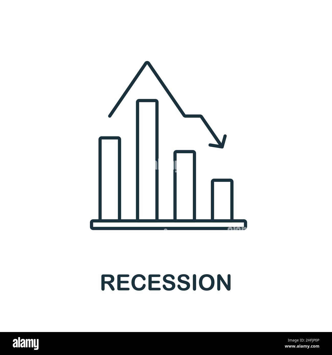 Recession icon. Line element from economic crisis collection. Linear ...