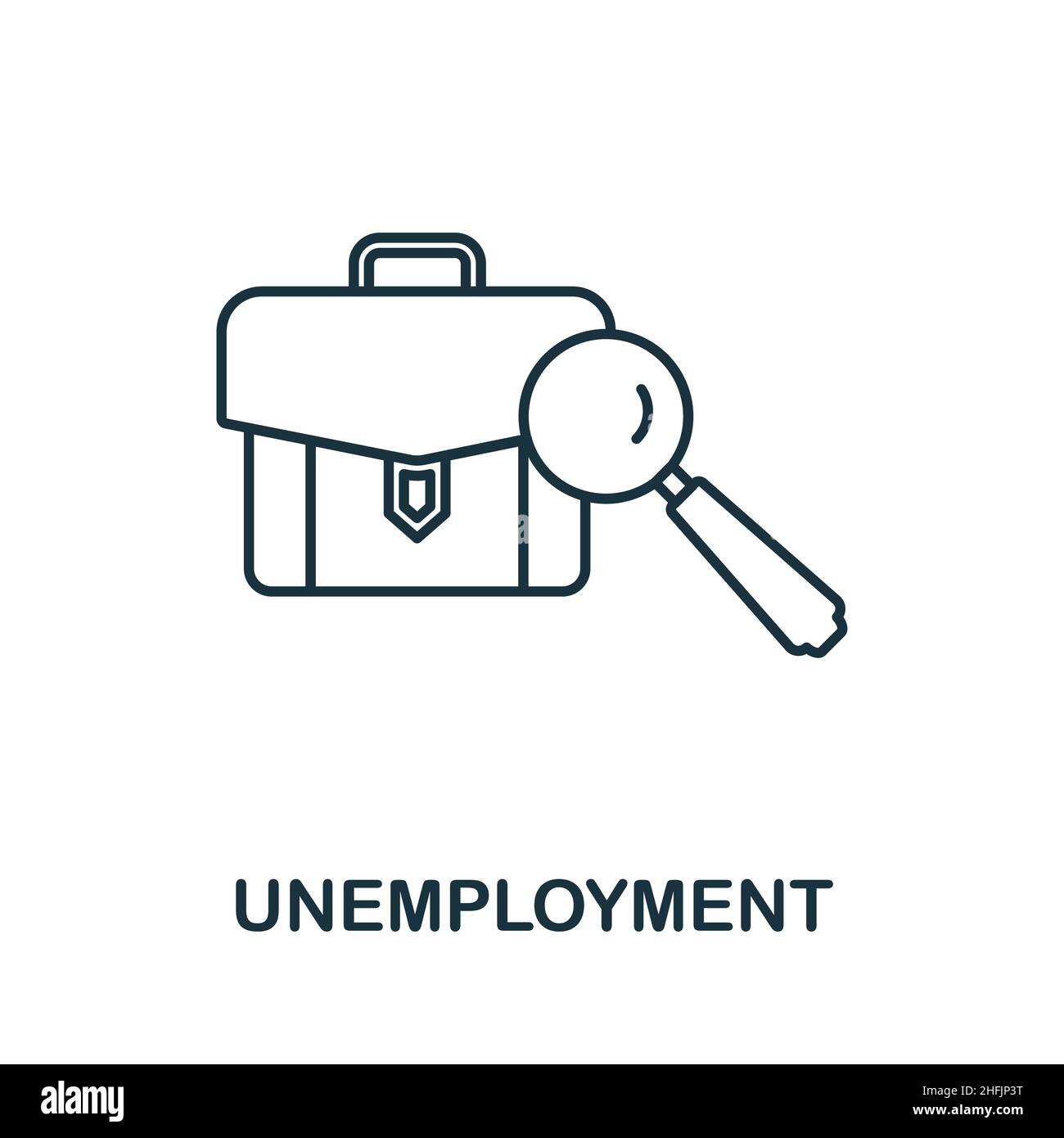 Unemployment icon. Line element from economic crisis collection. Linear ...