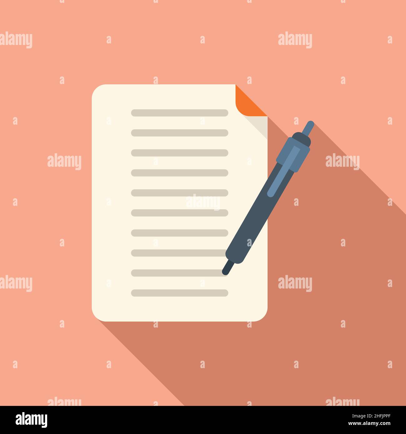 Writing paper icon flat vector. Text message. Content desk Stock Vector ...