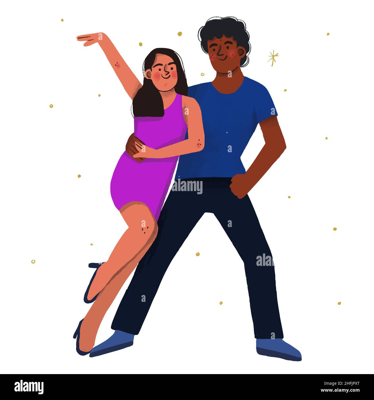 Hand drawn flat design salsa illustration Vector illustration Stock ...