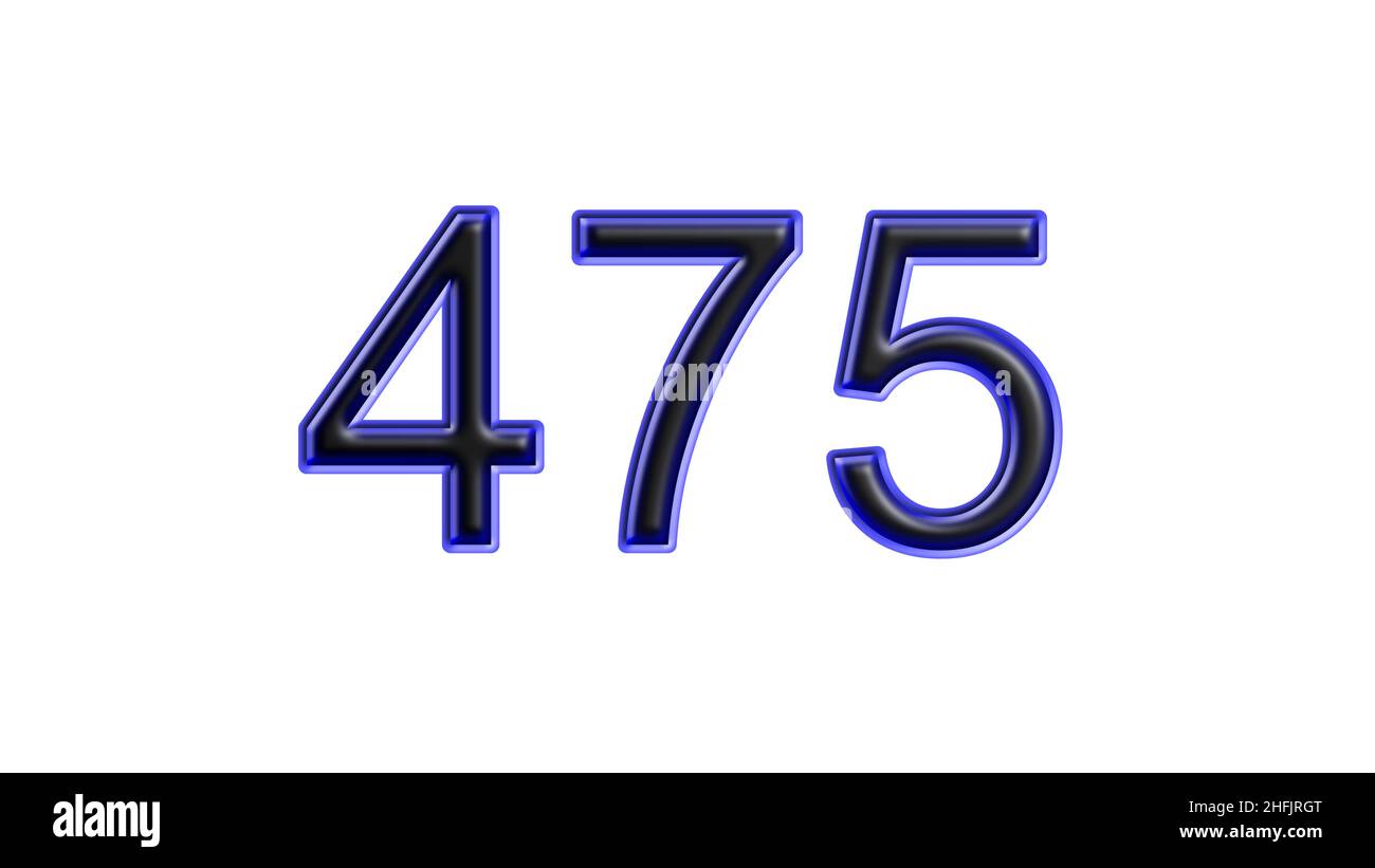 blue 475 number 3d effect white background Stock Photo - Alamy