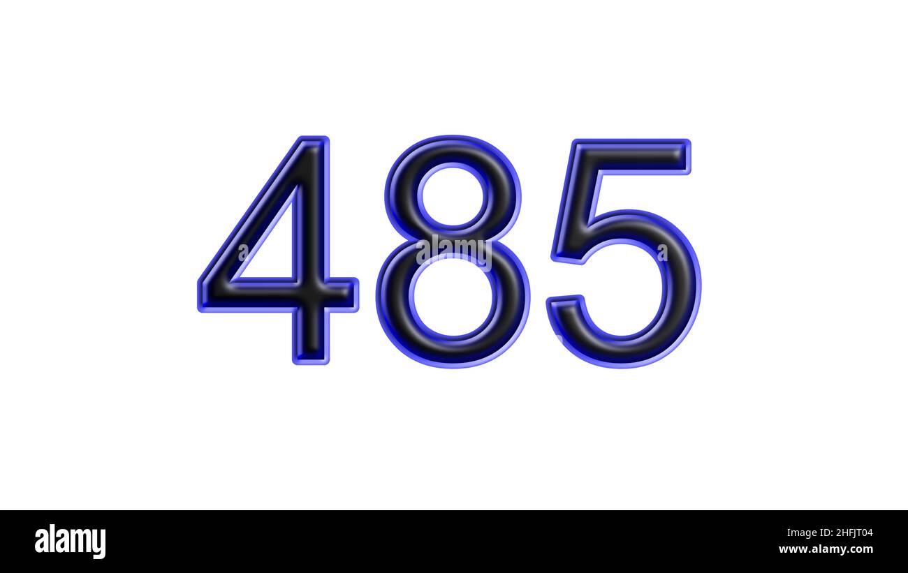 blue 485 number 3d effect white background Stock Photo - Alamy