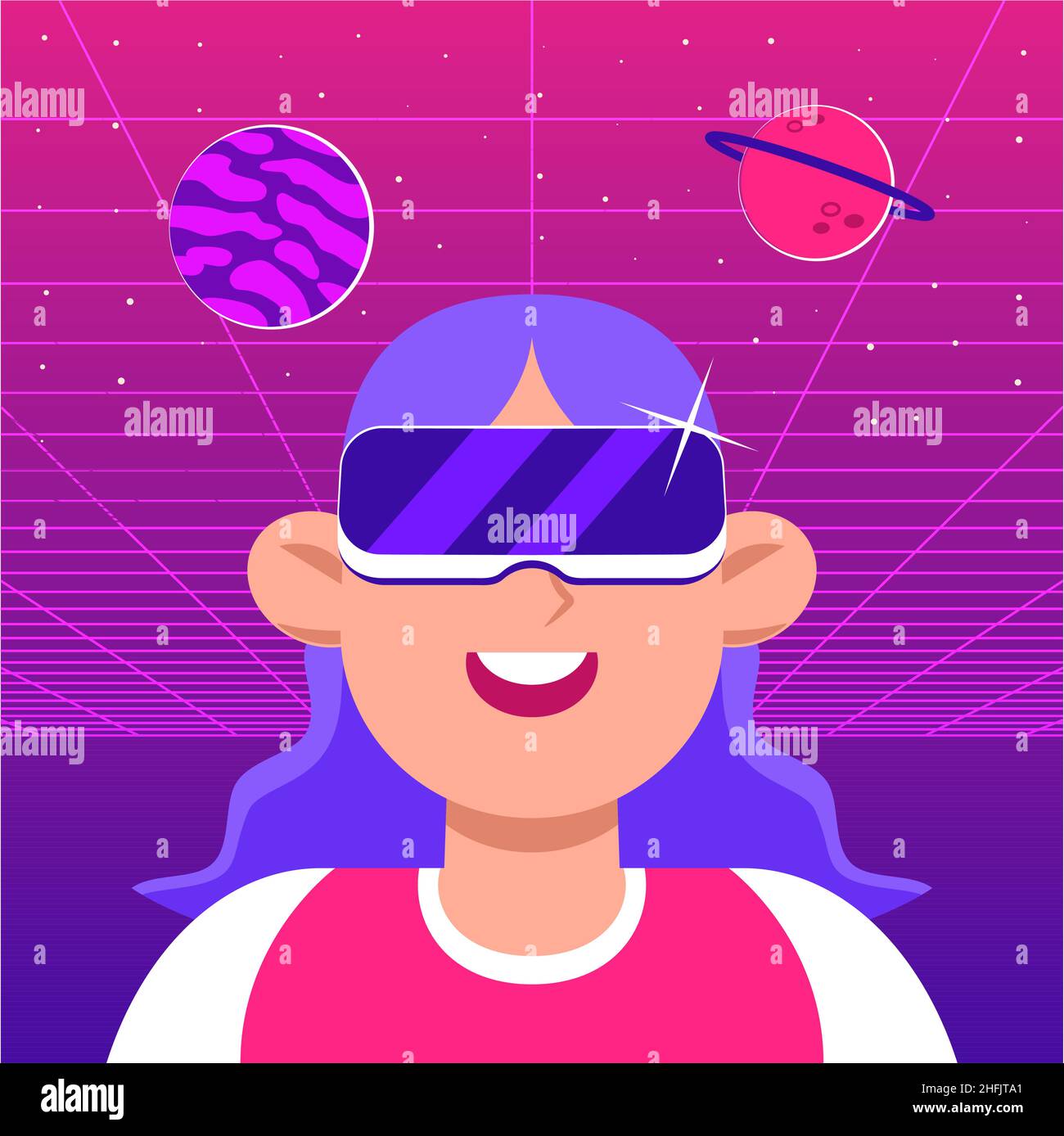 Hand drawn flat design metaverse illustration Vector illustration Stock ...
