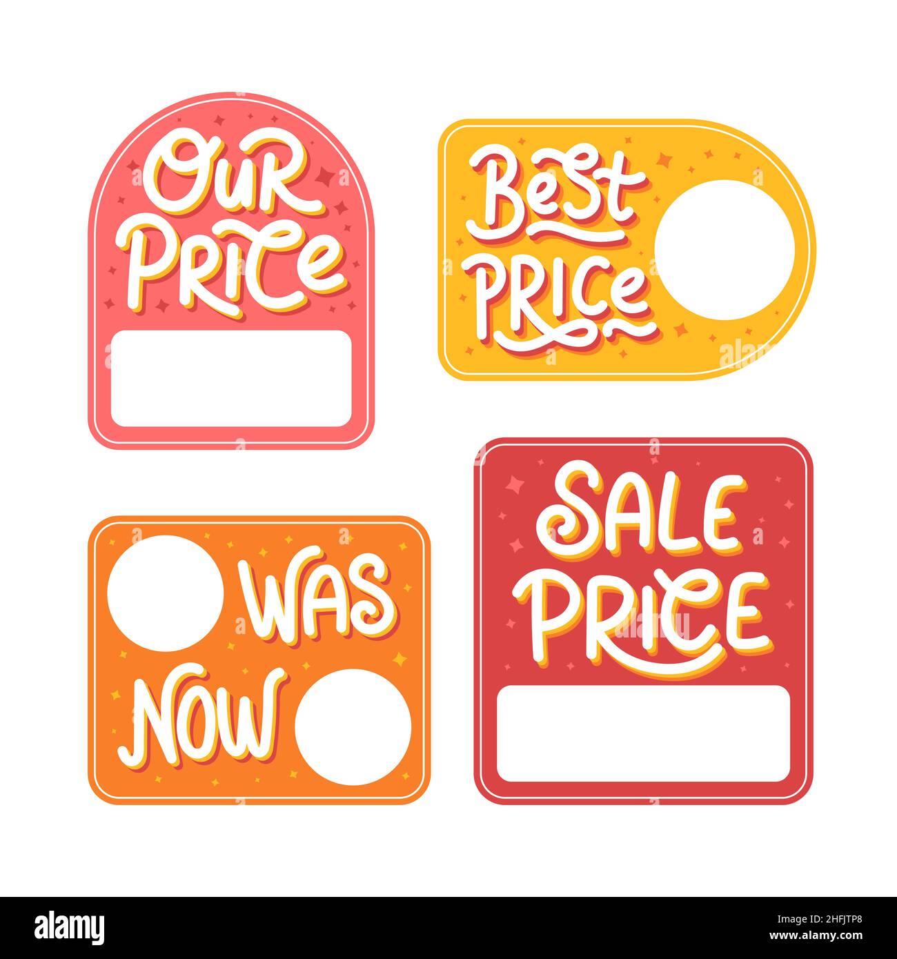 Colorful sale price tag design set Vector illustration Stock Vector ...