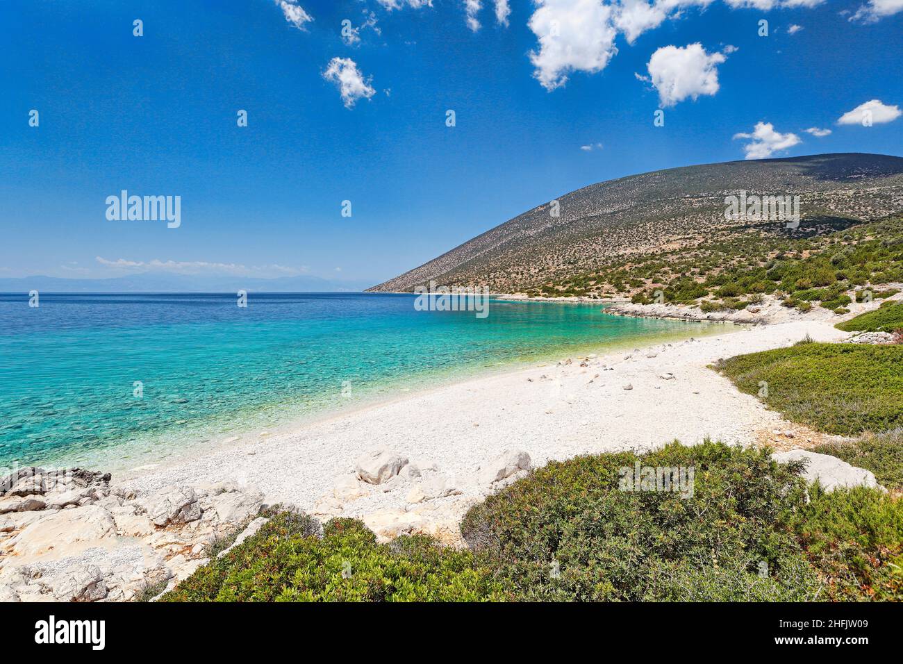 The beach Chondri Ammos of the Corinthian gulf, Greece Stock Photo - Alamy