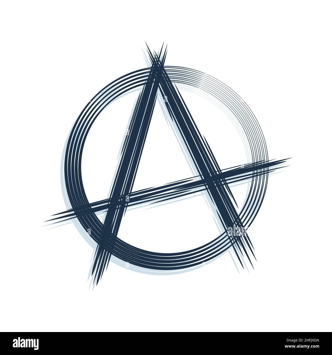 Hand drawn flat design anarchy symbol Vector illustration Stock Vector ...