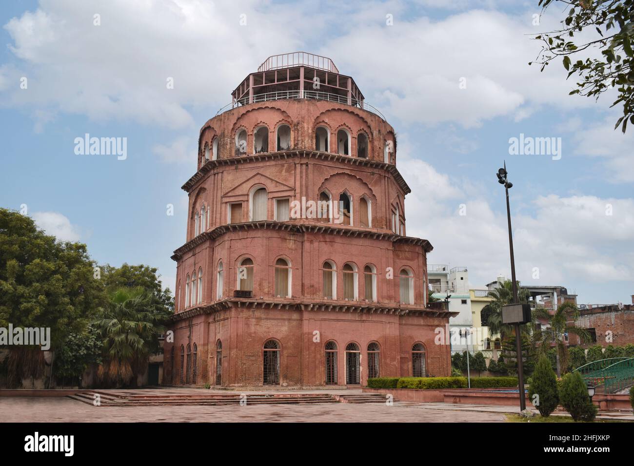 Façade of Satkhanda, originally meant to be seven-storey-high was built ...