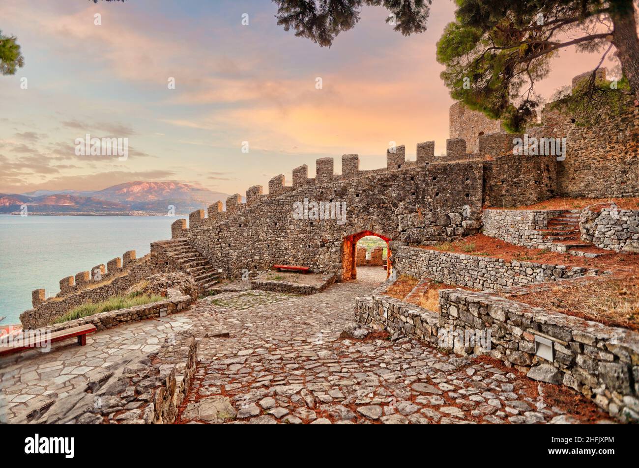 The historic castle of Nafpaktos, Greece Stock Photo - Alamy