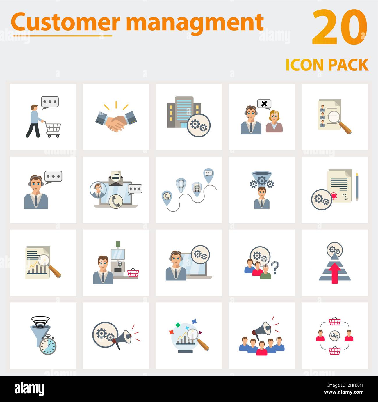 Customer Management icon set. Collection of simple elements such as the ...