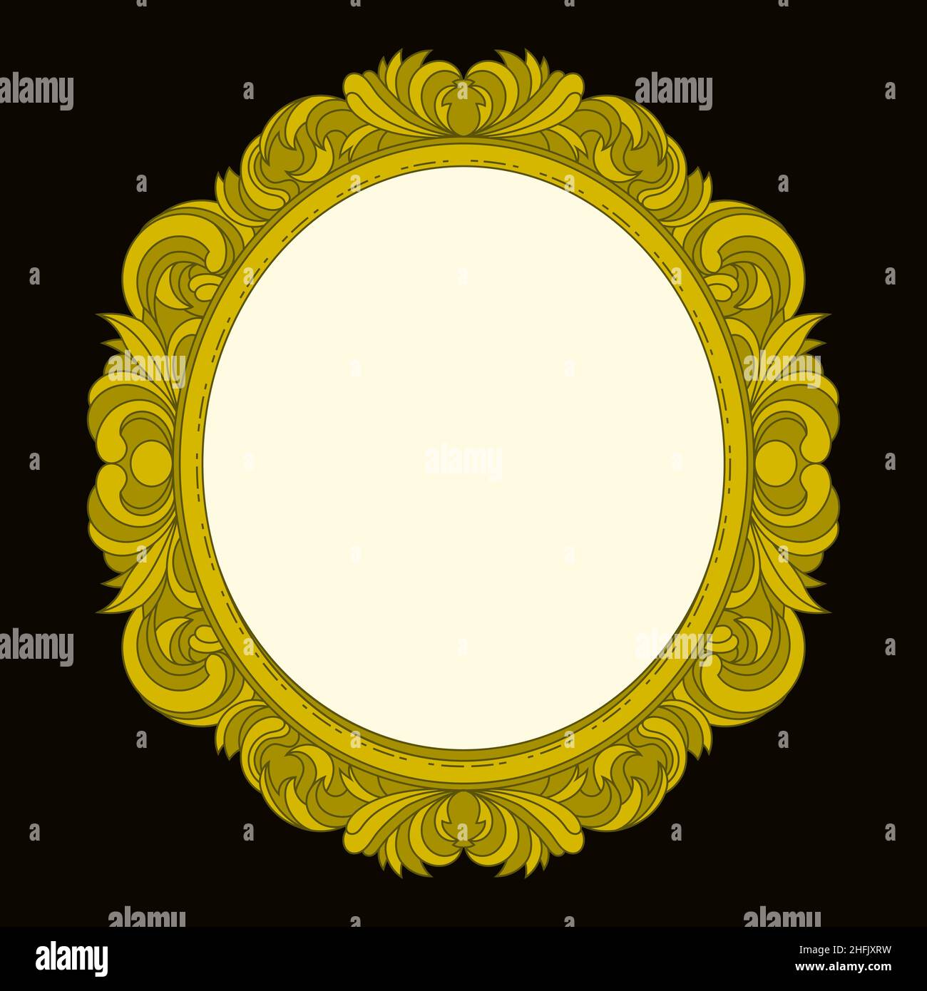 Hand drawn golden frame design Vector illustration Stock Vector Image ...