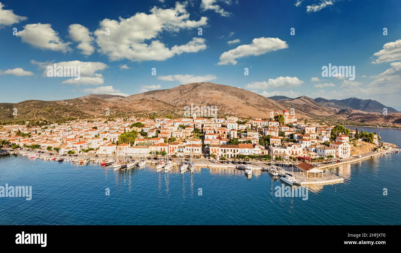 Aerial view of the historic city Galaxidi, Greece Stock Photo - Alamy