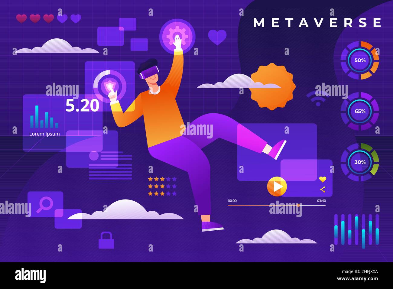 Gradient metaverse background Vector illustration Stock Vector Image & Art - Alamy