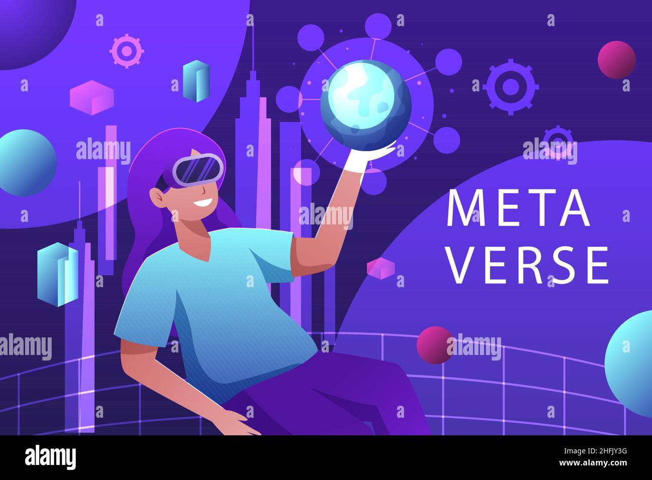 Gradient metaverse background Vector illustration Stock Vector Image & Art - Alamy