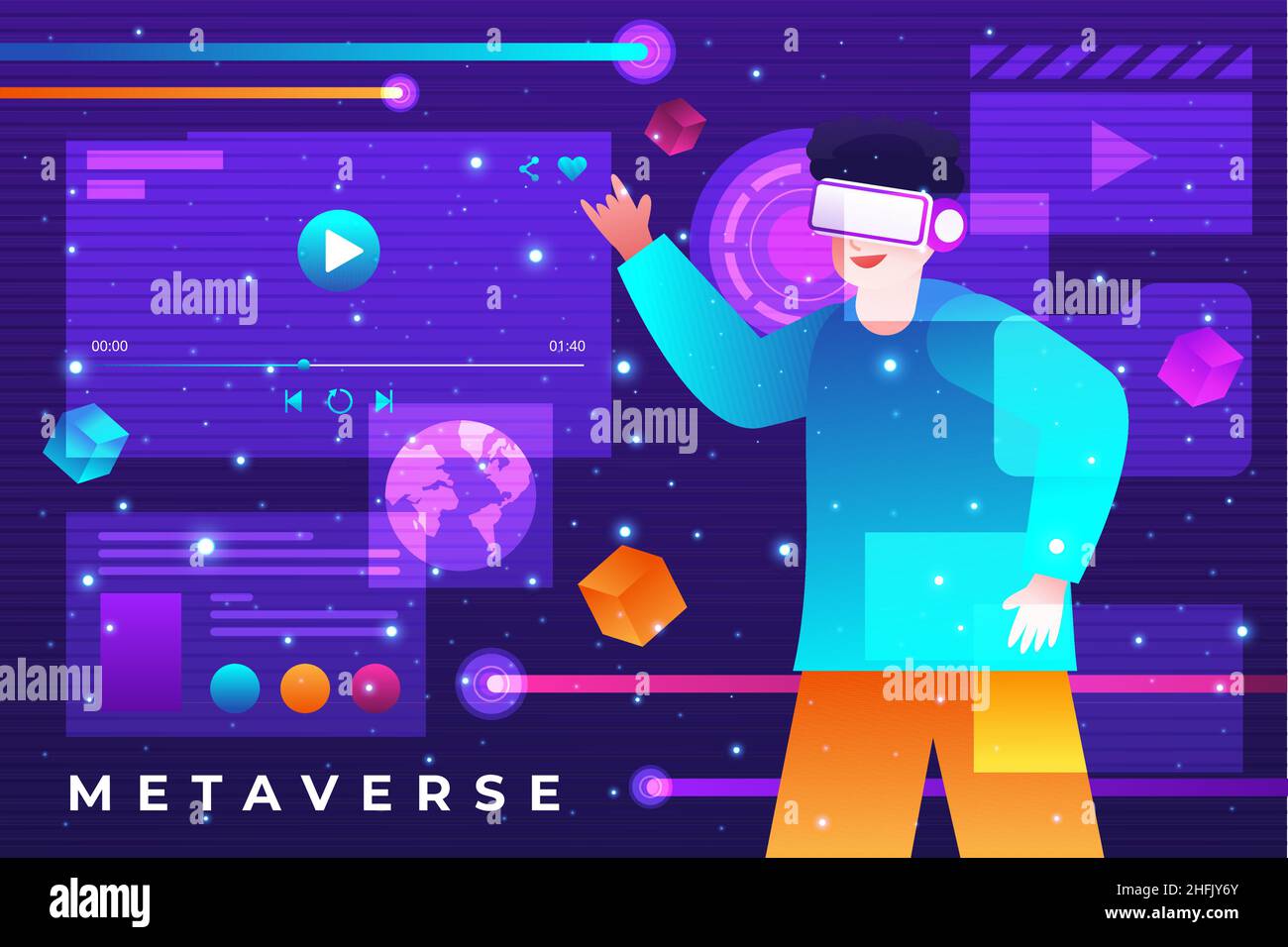 Gradient metaverse background Vector illustration Stock Vector Image & Art - Alamy