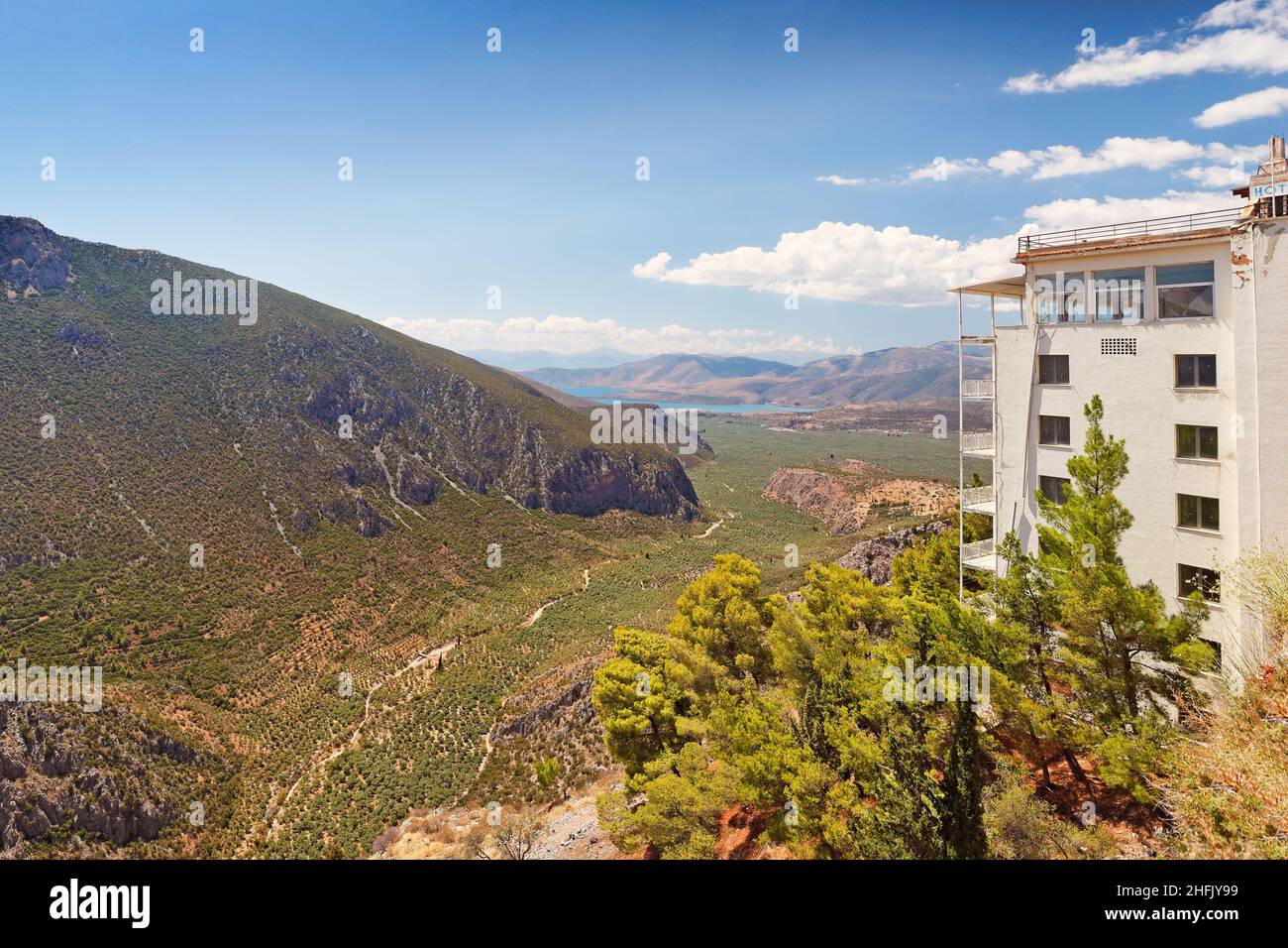 Buildings at the new city of Delphi, Greece Stock Photo - Alamy