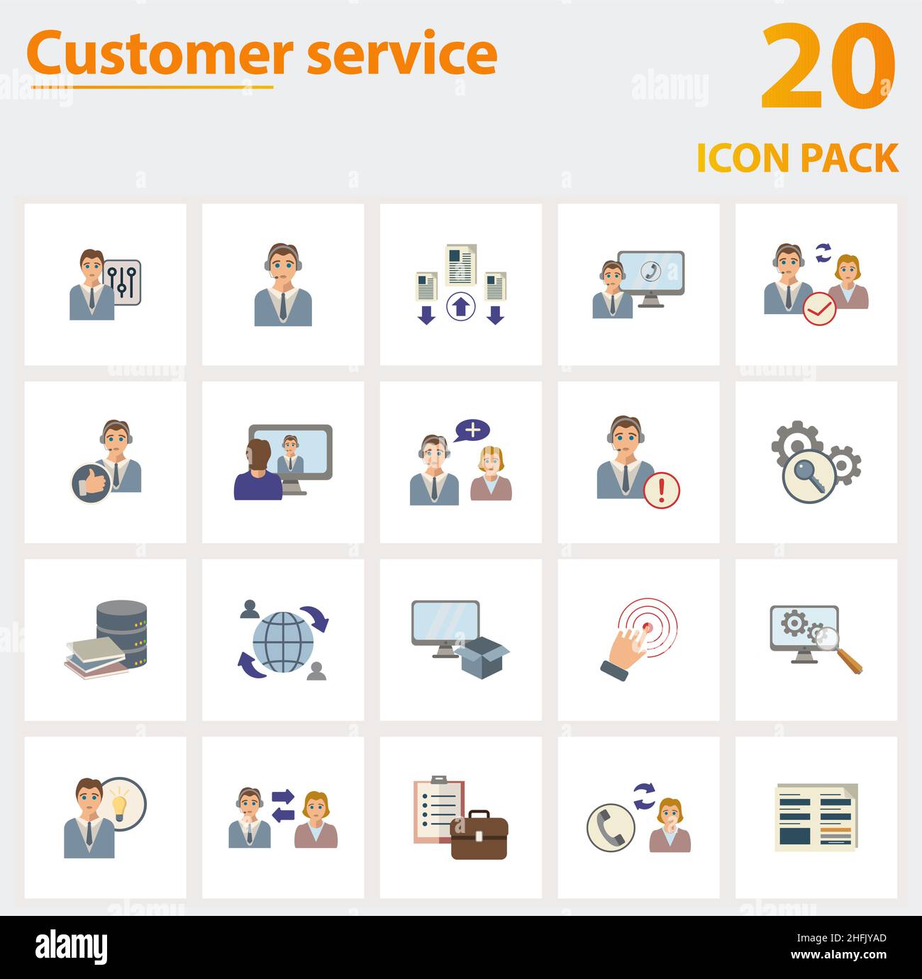 Customer Service icon set. Collection of simple elements such as the ...