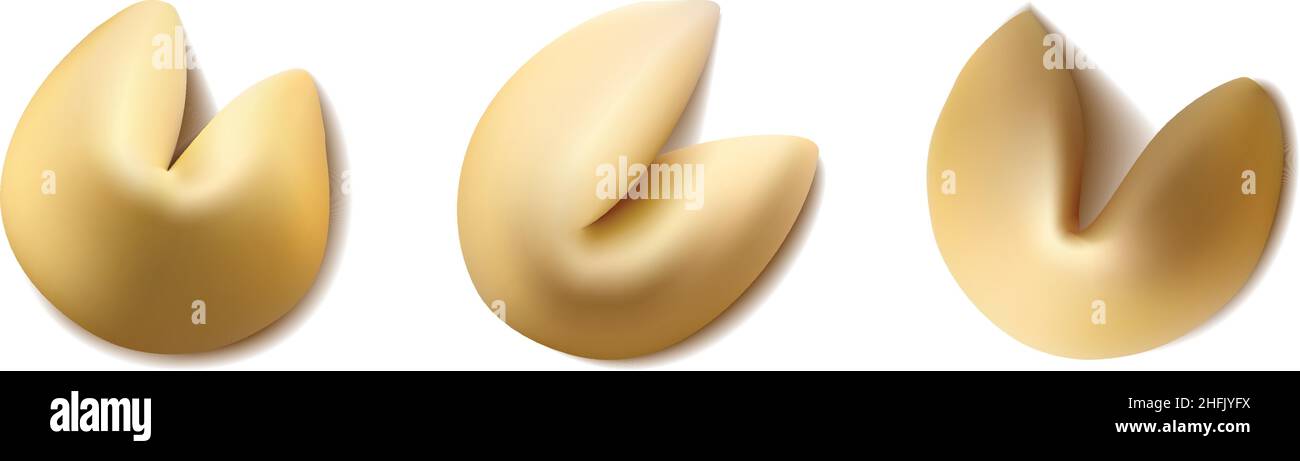 Set of fortune cookies in different shapes. Isolated on white ...