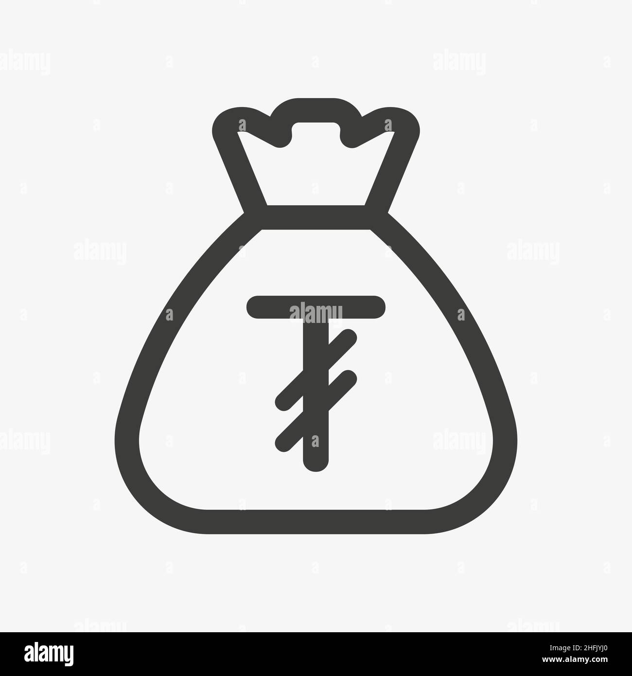 Tugrik icon. Sack with Mongolian currency symbol Stock Vector Image ...