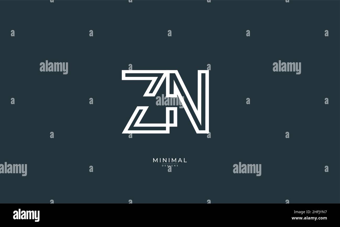 Alphabet letter icon logo ZN Stock Vector Image & Art - Alamy