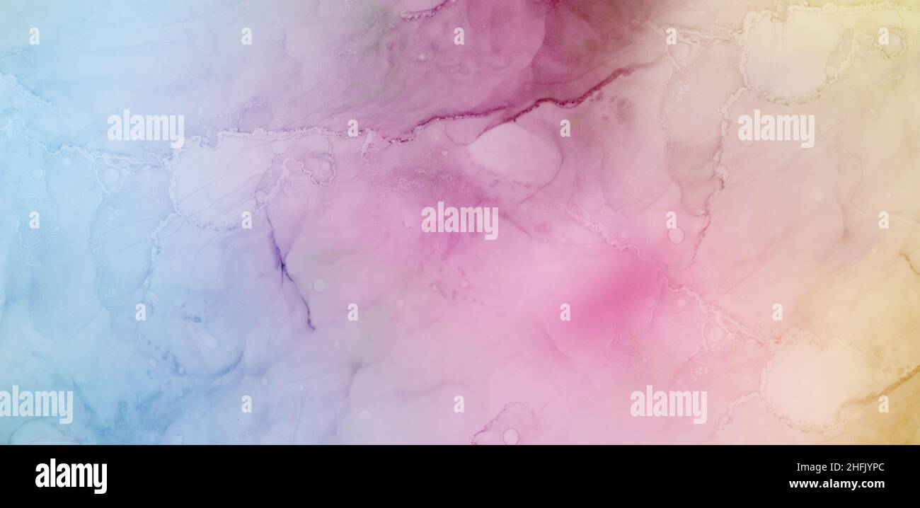 Fantasy Watercolor Lovely Polychromatic with Cadet Blue Colors Banner ...