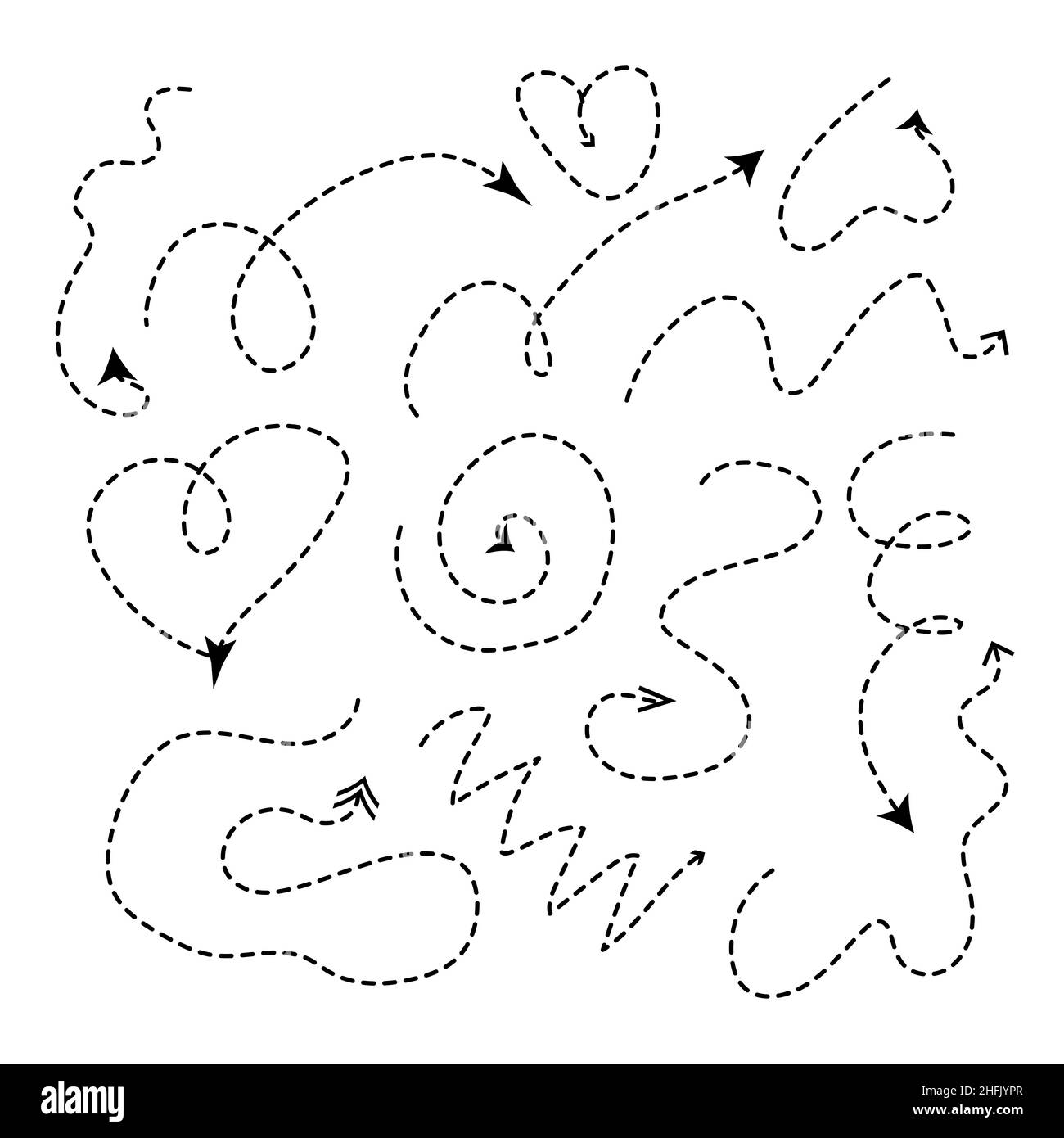Dotted arrows in various combinations. Arrows of a line, chirping ...