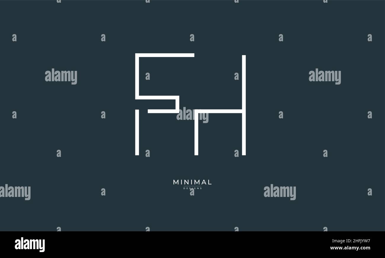 Alphabet letter icon logo FH Stock Vector Image & Art - Alamy