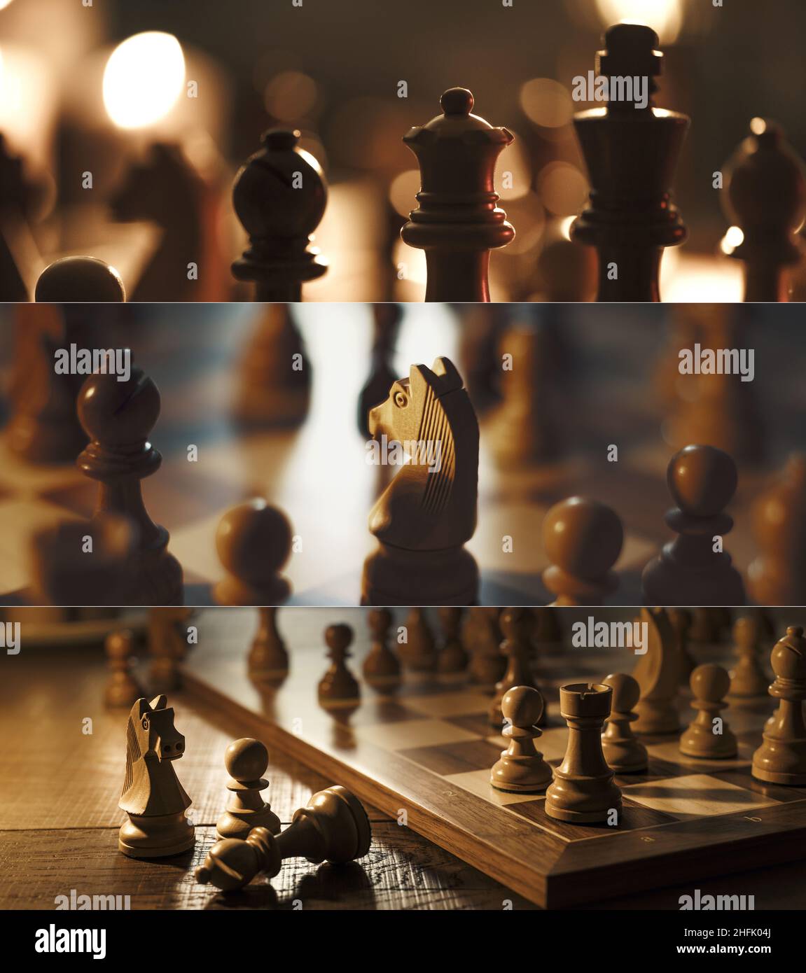 Golden chess set hi-res stock photography and images - Alamy