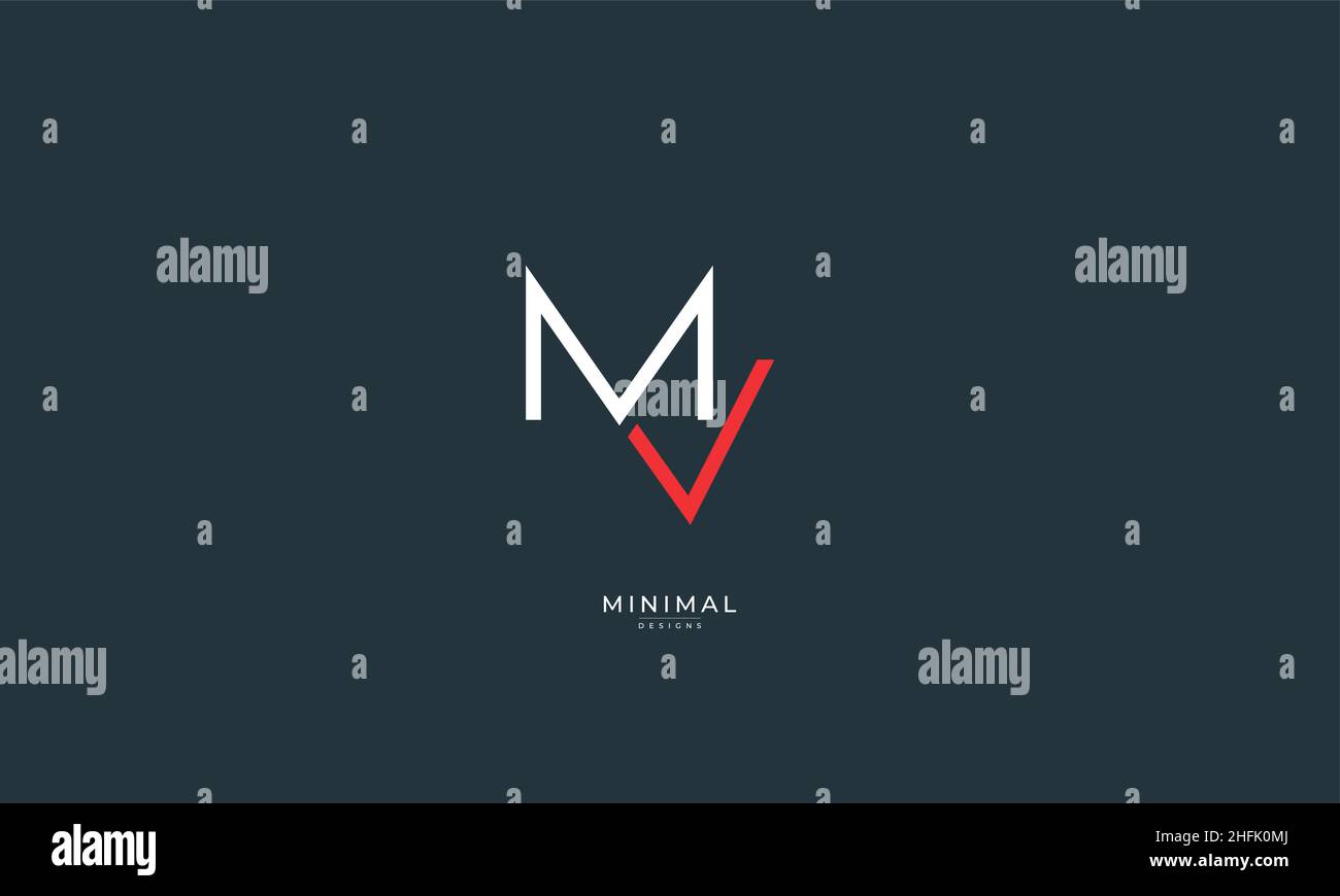 Alphabet letter icon logo MV Stock Vector Image & Art - Alamy