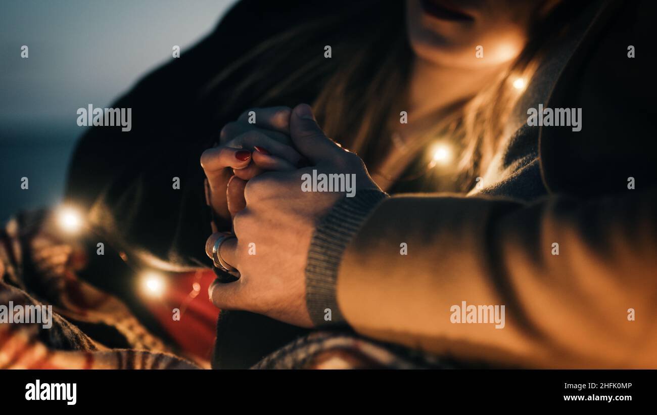 Close up of romantic couple shaking hands Stock Photo - Alamy
