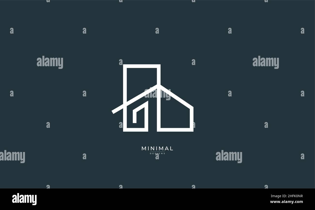 a line art icon logo a modern stylish house, home Stock Vector Image ...