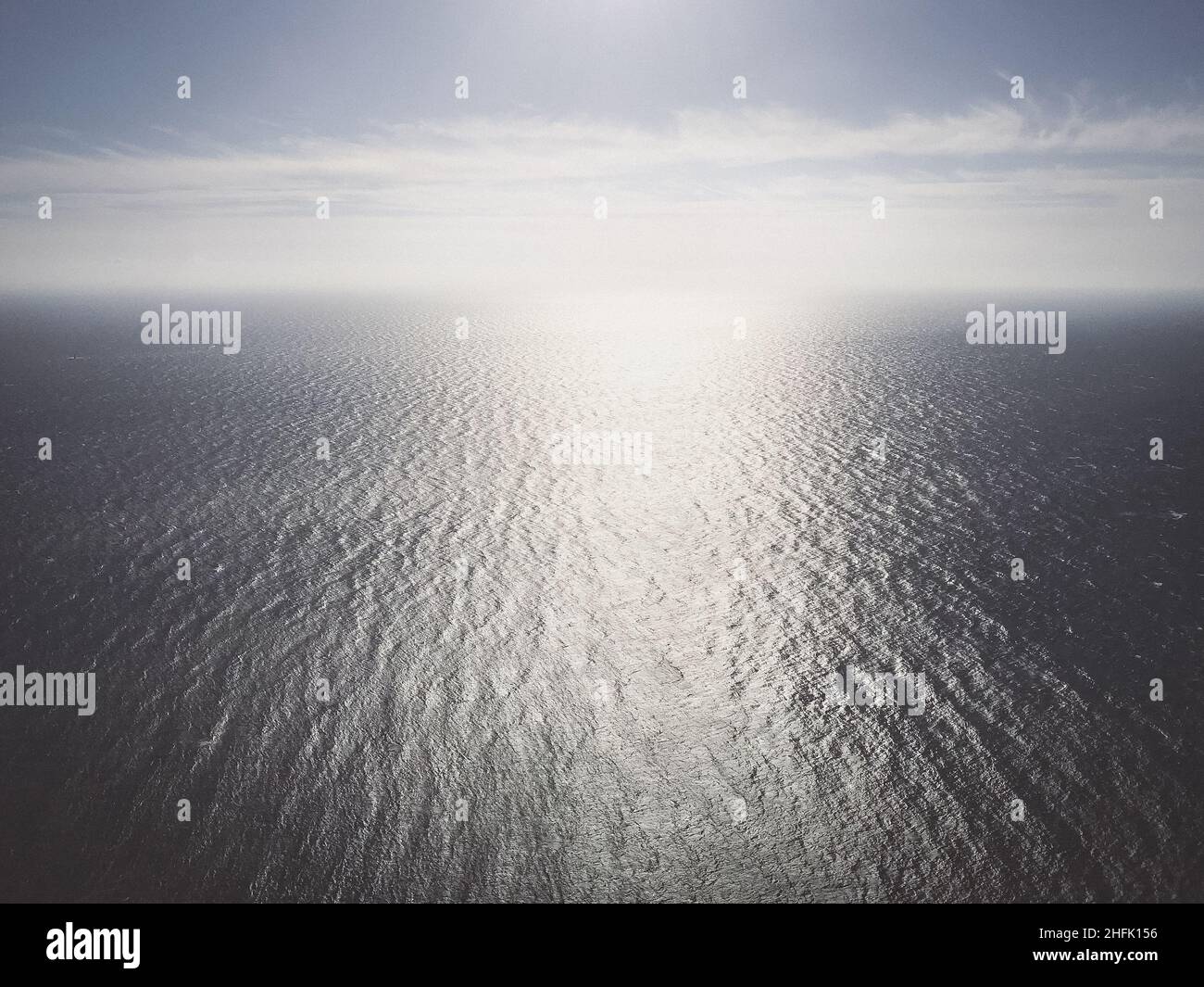 Ocean aerial view at sunset. Sea and sky background wallpaper Stock ...