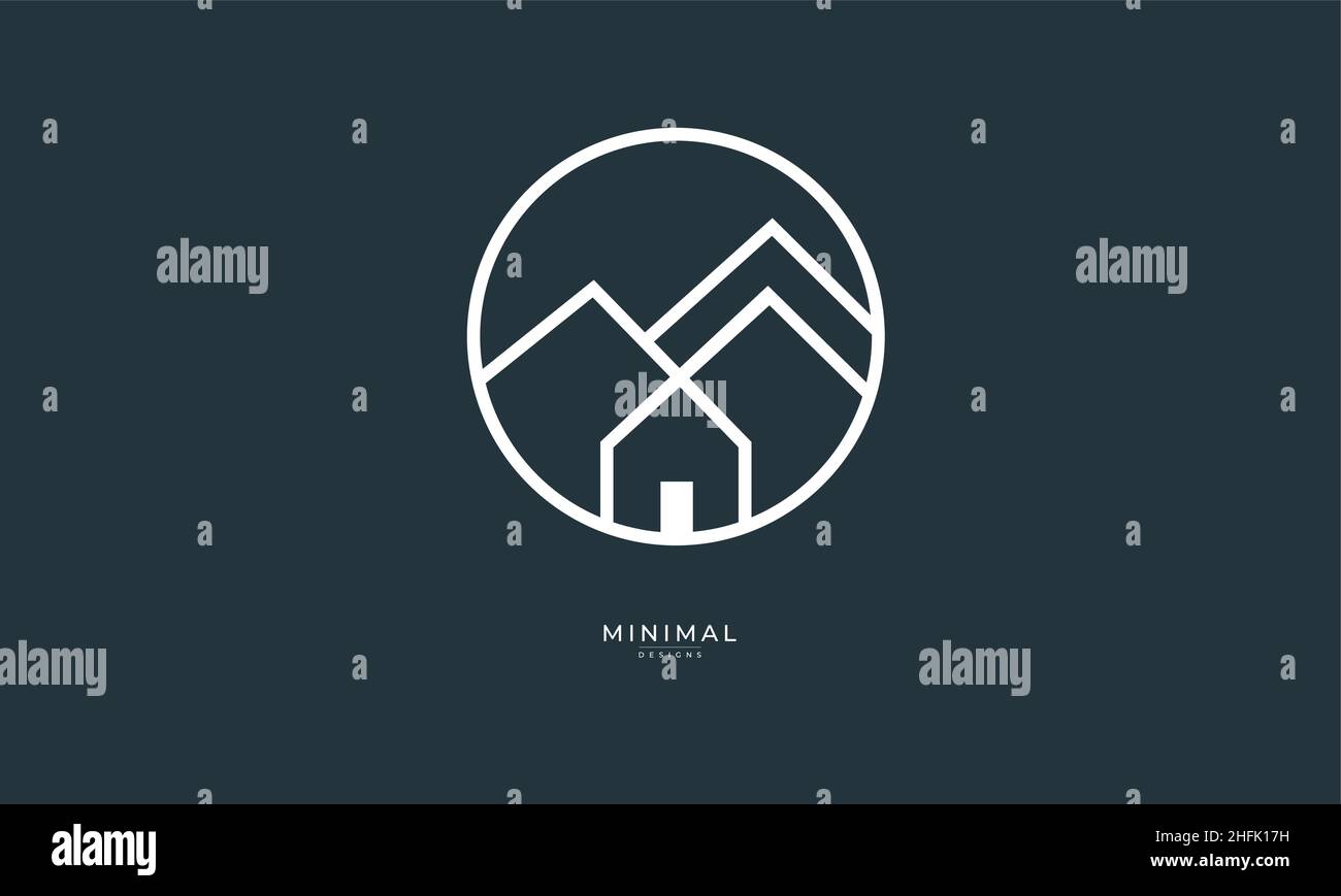 a line art icon logo a modern stylish house, home Stock Vector Image ...