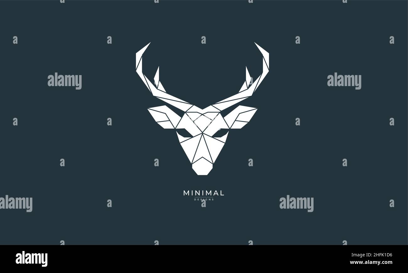 Stag head logo Stock Vector Images - Alamy