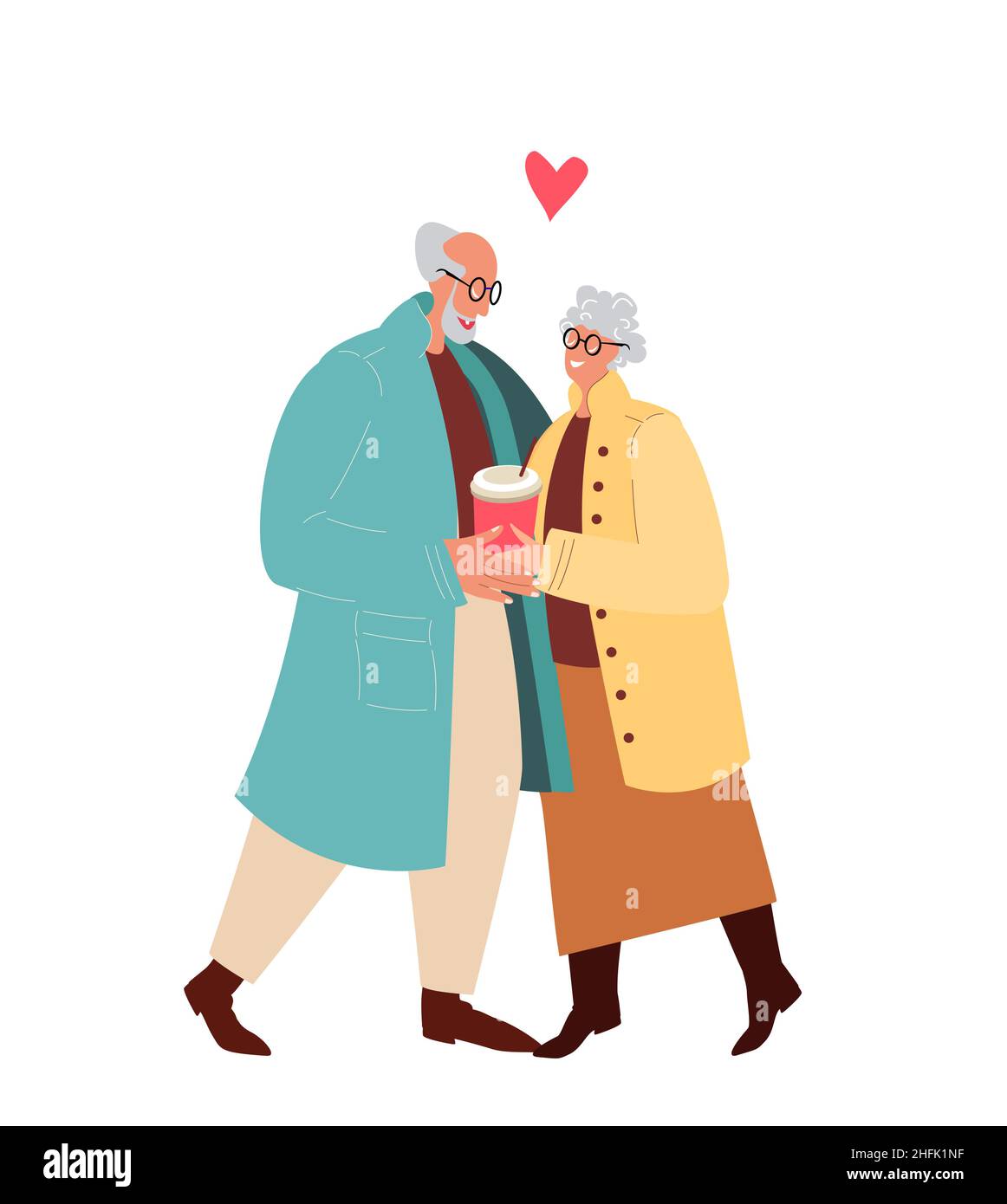 Happy Old Man , Woman Embracing,Hugging.Loving Elderly Couple drink ...