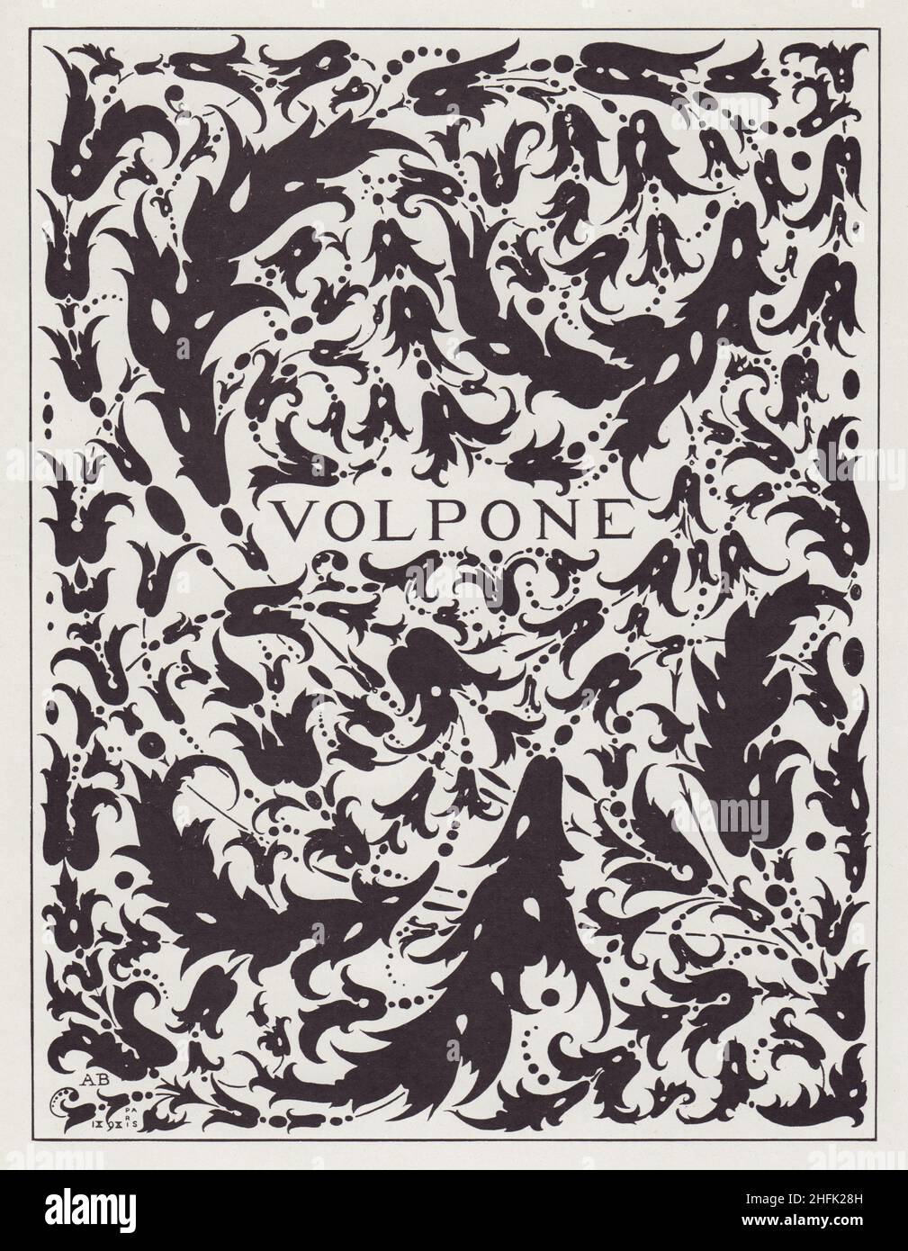 Cover Design to Volpone by Ben Jonson, 1898. Cover of an edition of Ben ...