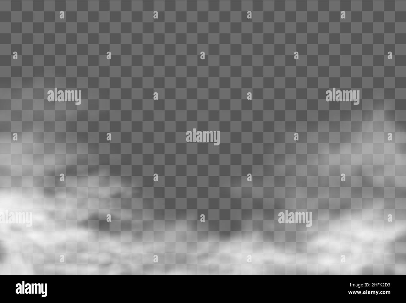 Vector background. Clouds or fog on transparent background. Smoke mist ...