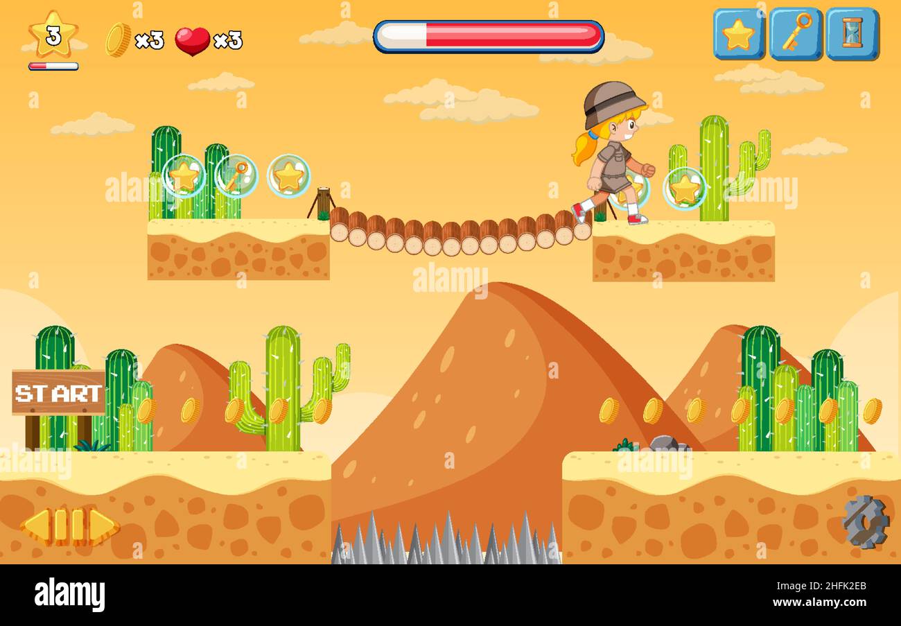 A game template desert background illustration Stock Vector Image & Art ...