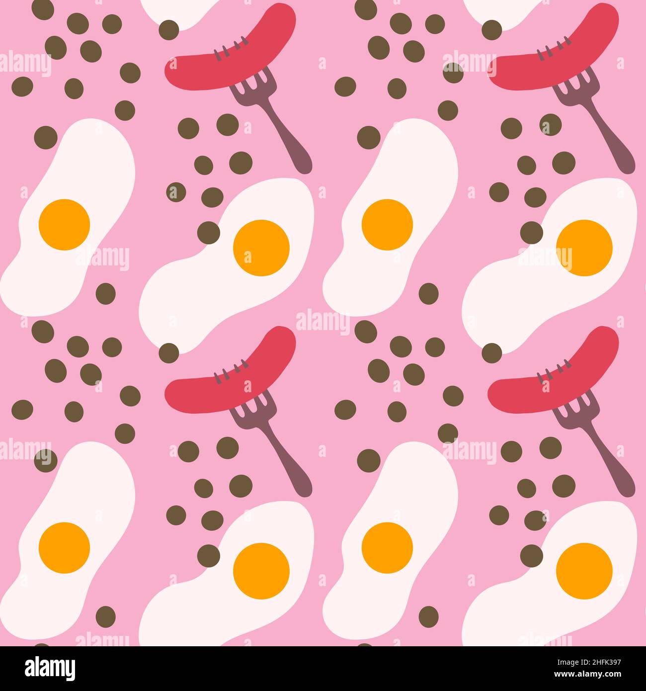 Tasty seamless scrambled egg pattern for fabrics and textiles and cards ...