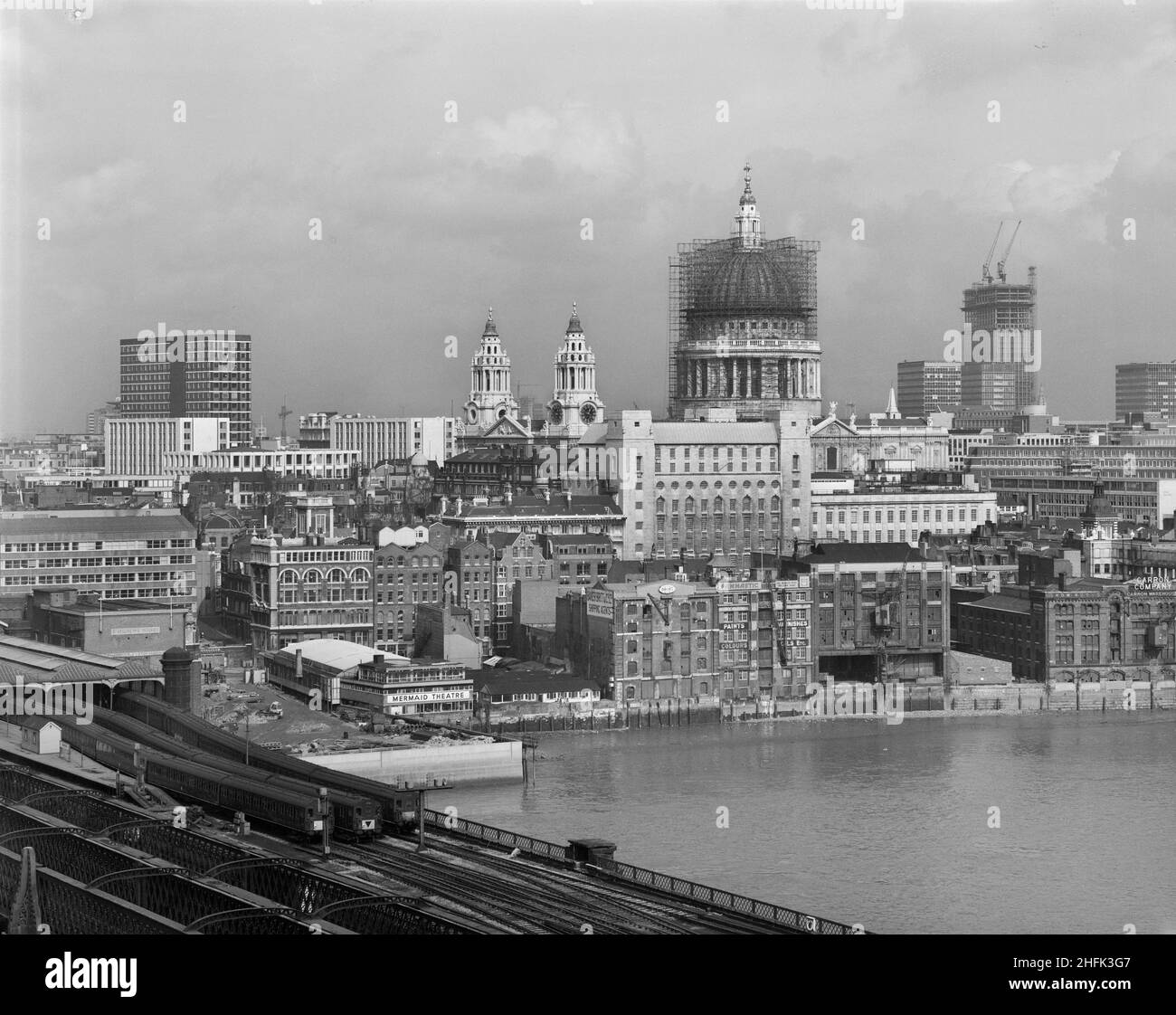 London skyline looking north-east from Blackfriars railway bridge, 03 ...