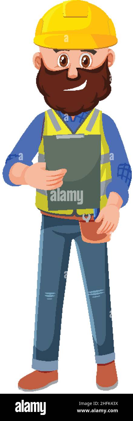 A contractor job cartoon character on white background illustration ...