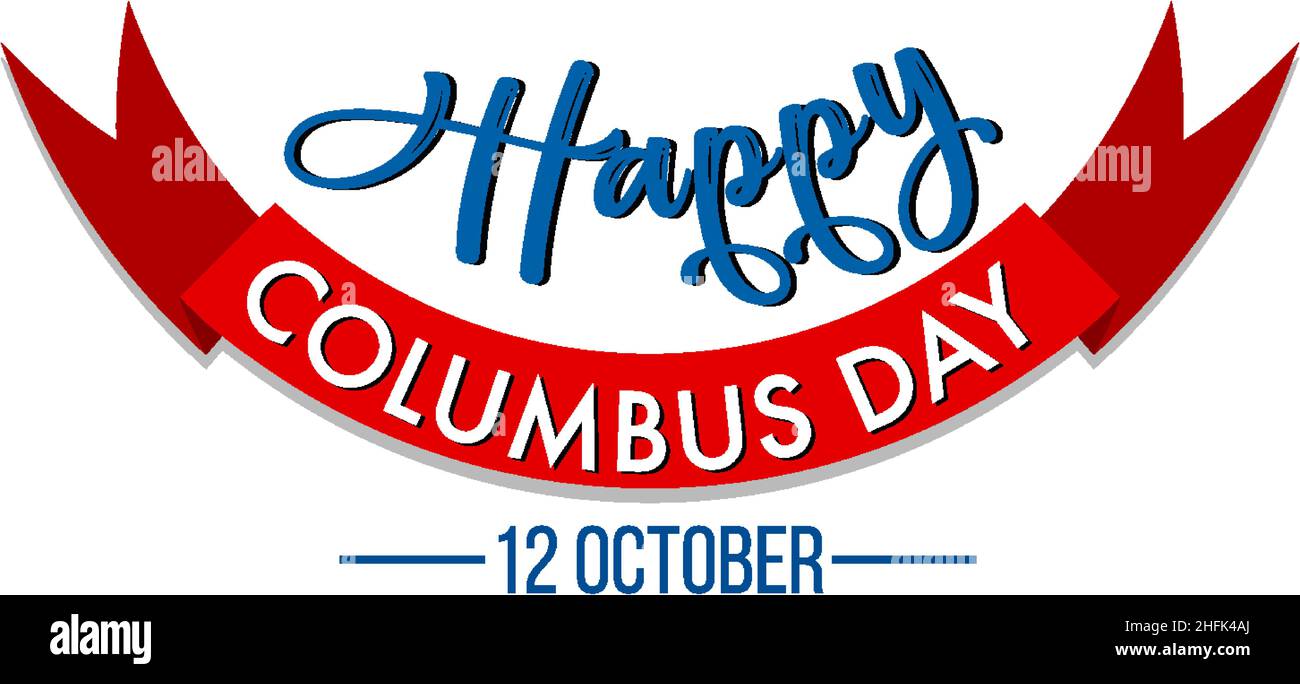 Happy Columbus day logo banner illustration Stock Vector Image & Art ...